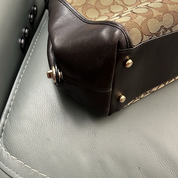 Coach | Bags | Coach Edie Brown And Tan Euc Shoulder Bag | Poshmark